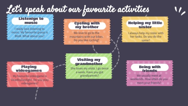 Let's speak about our favourite activities | Genially