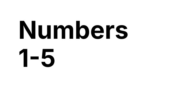 Numbers 1-5 | Genially