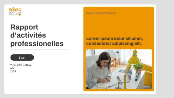 Rapport d'activités professionelles | Genially