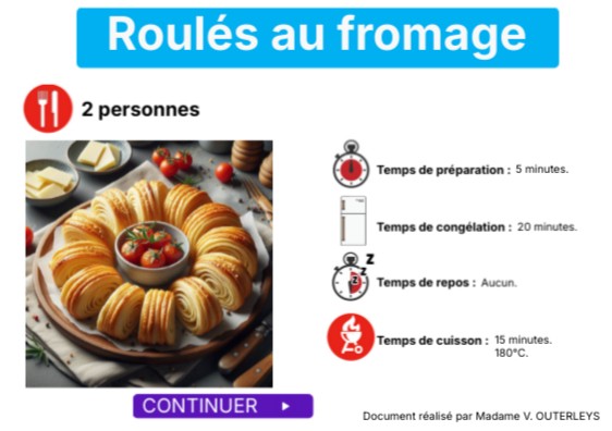 Roulés au fromage | Genially