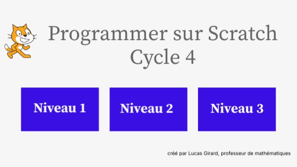 Programmer sur Scratch Cycle 4