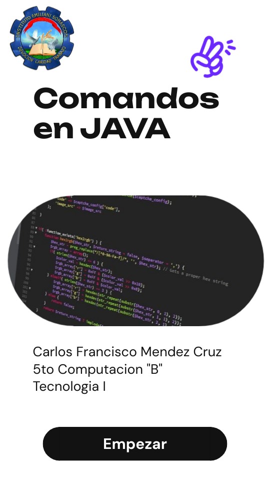 Comandos n JAVA | Genially