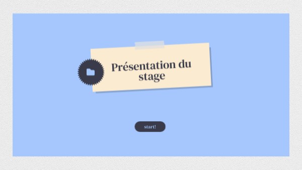 Présentation du stage | Genially