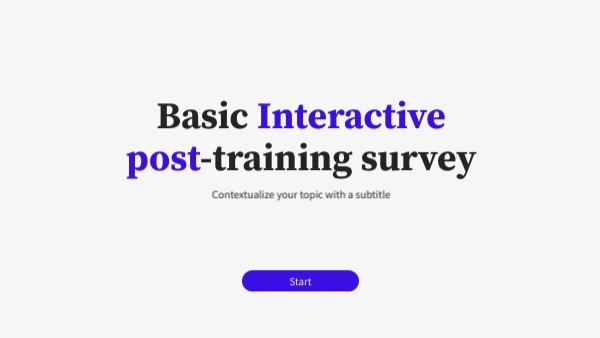 Basic Interactive Post-Training Survey | Genially