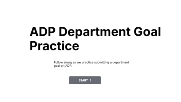 ADP Department Goal Practice | Genially