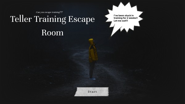 Teller Training Escape Room | Genially