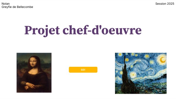 Projet chef-d'oeuvre | Genially