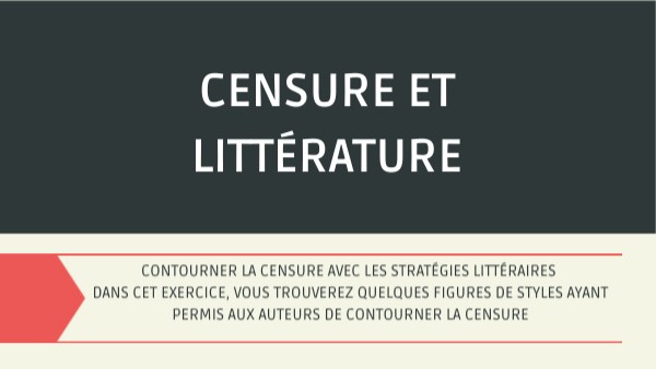 Censure et littérature | Genially