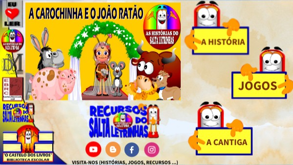A CAROCHINHA E O JOÃO RATÃO - RECURSOS DO SALTA LETRINHAS | Genially