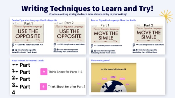 Writing Techniques to Learn and Try! | Genially