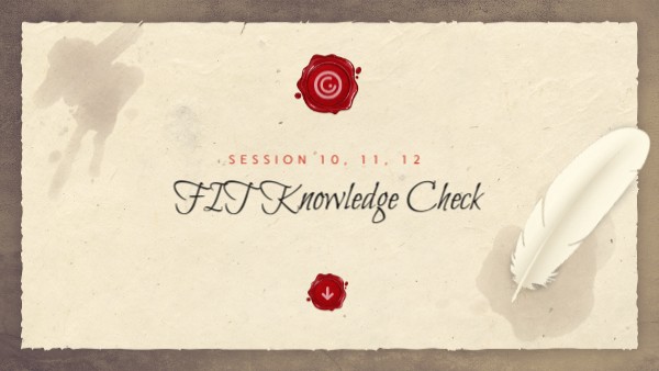 FIT Knowledge Check Session 10, 11, 12 | Genially