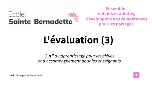 L'évaluation (3) | Genially