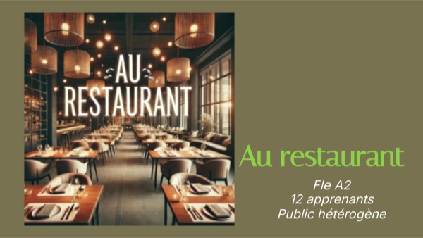 Au restaurant | Genially