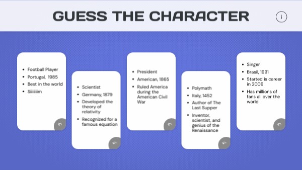 Guess the character | Genially