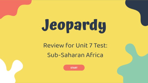 Sub-Saharan Africa Jeopardy | Genially