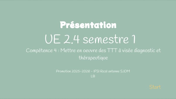 Présentation UE 2.4 - 2025 | Genially
