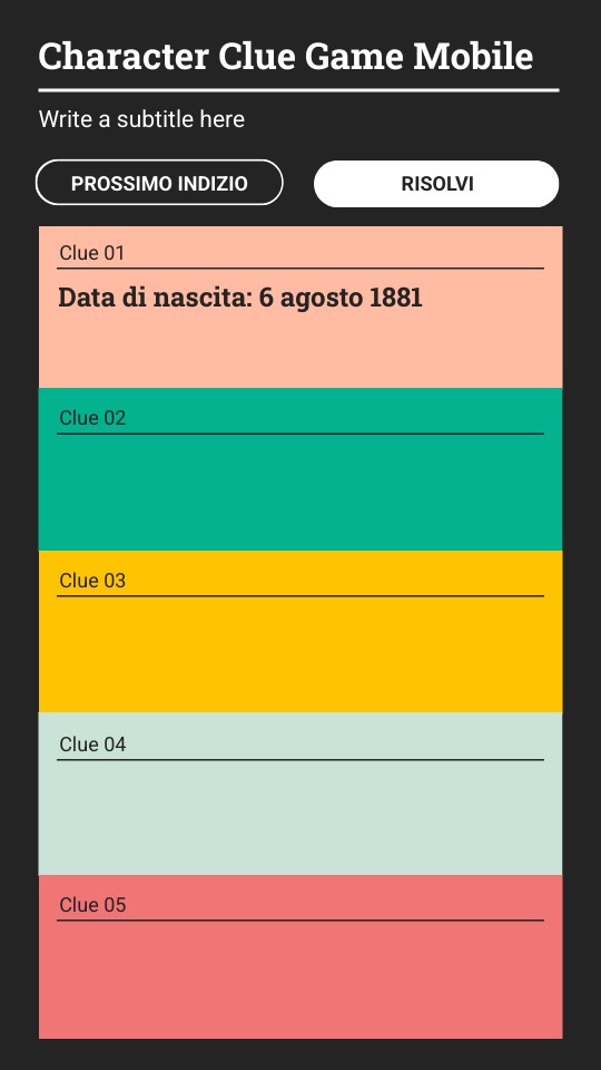 Character Clue Game Mobile | Genially