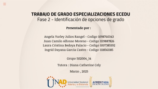 Fase 2 - Identificación de opciones de grado | Genially