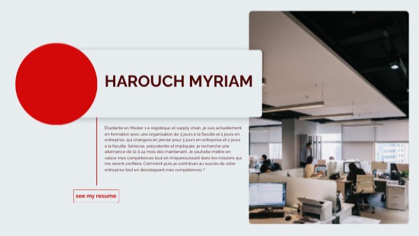 CV de HAROUCH MYRIAM | Genially