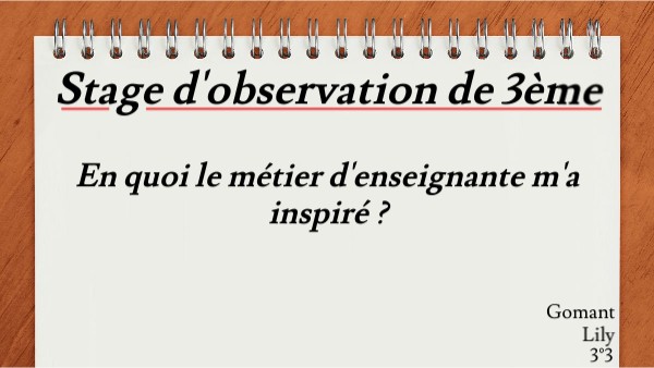 Stage d'observation de 3ème | Genially