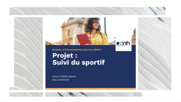 Projet : Suivi du sportif | Genially