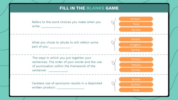 Writerly Voice Practice Matching | Genially