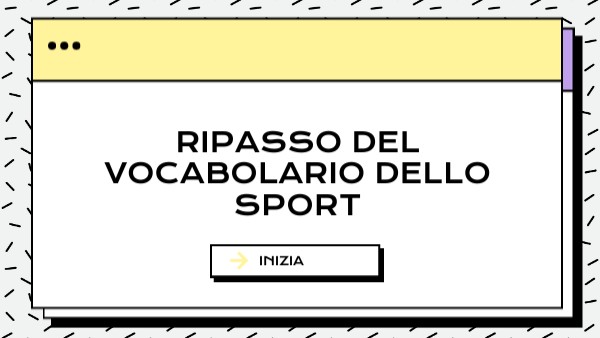 Ripasso del vocabolario dello sport | Genially