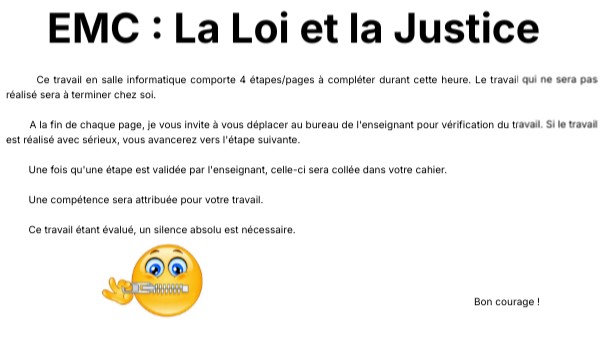 EMC : La Loi et la Justice | Genially