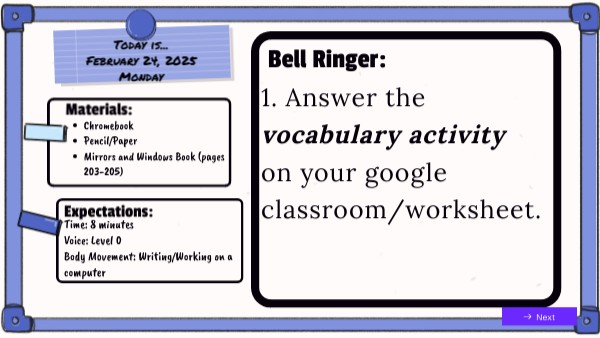 Bell Ringer: | Genially