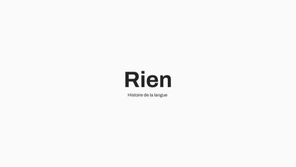 Rien | Genially