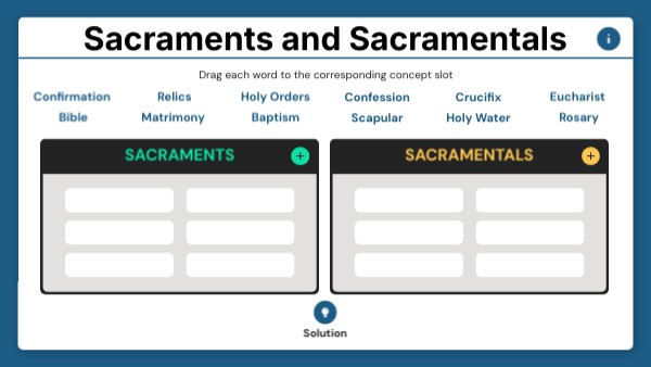 Sacraments and Sacramentals | Genially