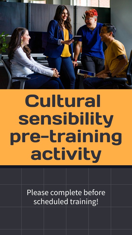 Cultural sensibility pre-training activity | Genially