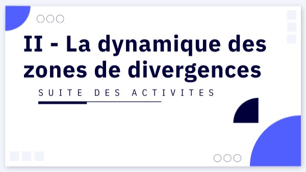 II - La dynamique des zones de divergences | Genially