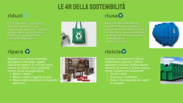 Le 4R della sostenibilità | Genially