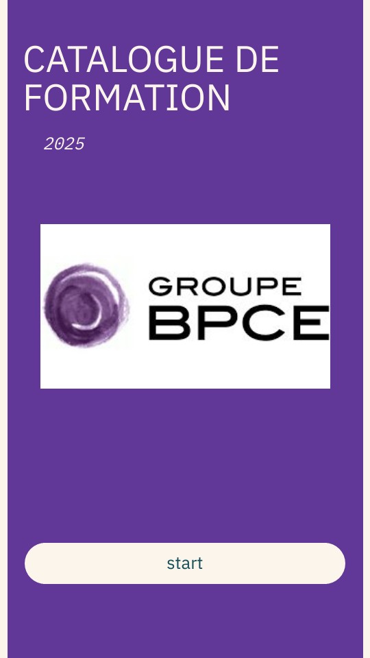 Catalogue formation interactif | Genially