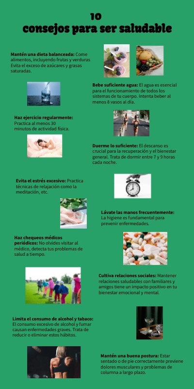 10 consejos para ser saludable | Genially