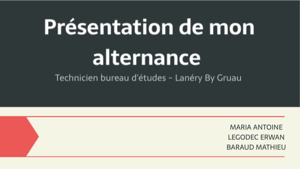Présentation de mon alternance | Genially