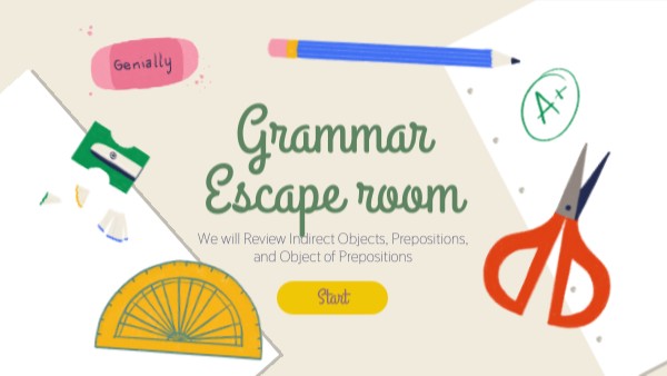 Grammar Escape room | Genially