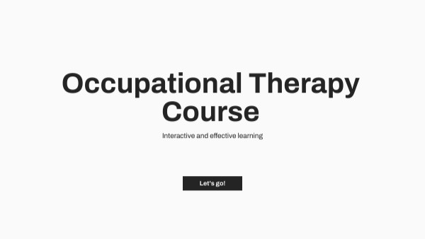 Occupational Therapy Course | Genially