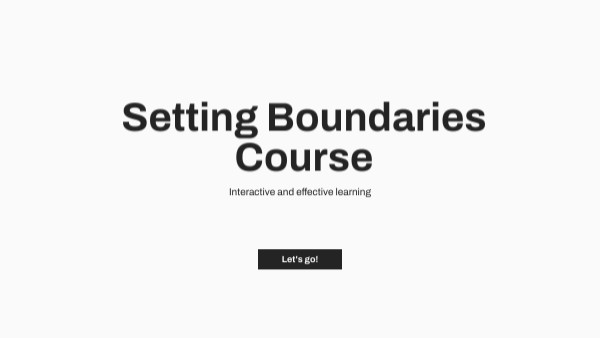 Setting Boundaries Course | Genially