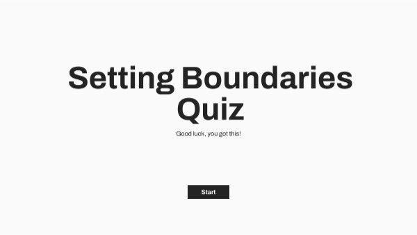 Setting Boundaries Quiz | Genially