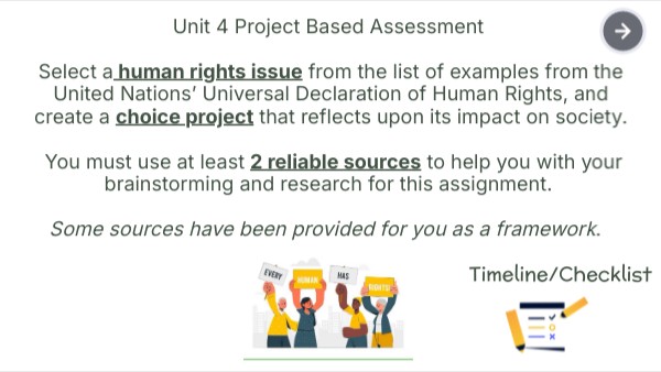 Unit 4 Project Based Assessment Select a human rights issue from the list of examples from the ...