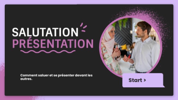 salutation présentation | Genially