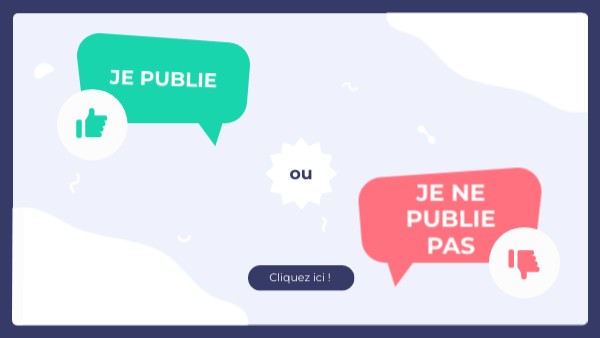 Quiz je publie ou je ne publie pas | Genially