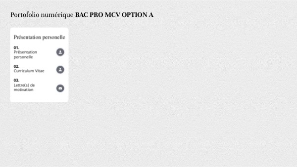 Portofolio numérique BAC PRO MCV OPTION A | Genially