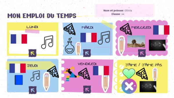 MON Emploi du temps | Genially