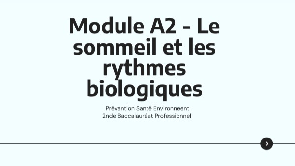 Module A2 - Le sommeil et les rythmes biologiques | Genially