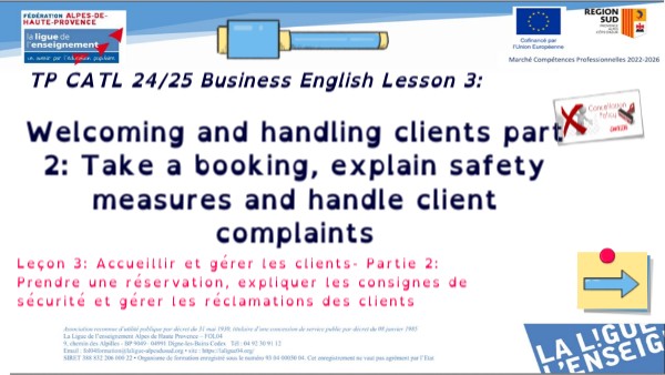 Part 2 Lesson 3 : Welcoming and handling clients | Genially