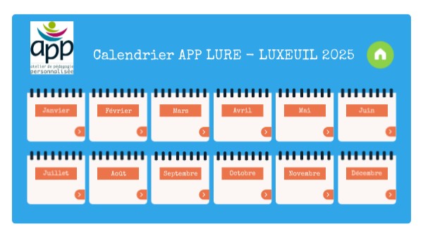 Calendrier APP LURE - LUXEUIL 2025 | Genially