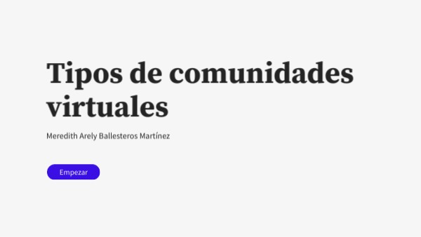 Tipos de comunidades virtuales | Genially